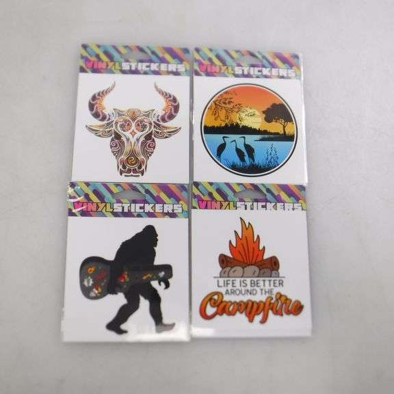 Set Of 4: Large Vinyl Stickers Outdoors 4" x 4" - Use On Water Bottle ...