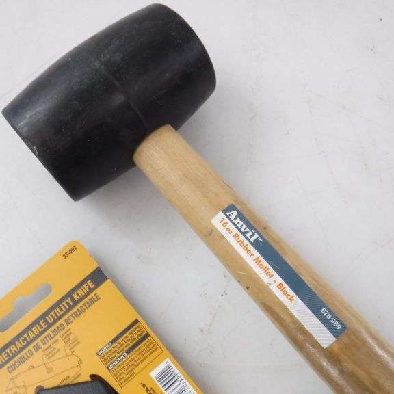 Assortment Of Tools: Anvil 16 oz Black Rubber Mallet, Olympia ...