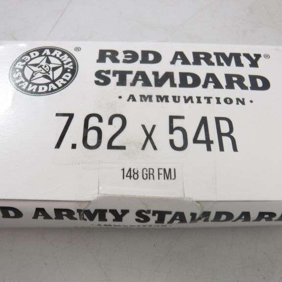 Red Army Standard 7.62 x54R 148 Grain FMJ Ammunition 20 Round Box ...