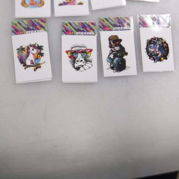 Set Of 10: Small Vinyl Stickers Animals 2" x 1.5" - Use On Water Bottle ...