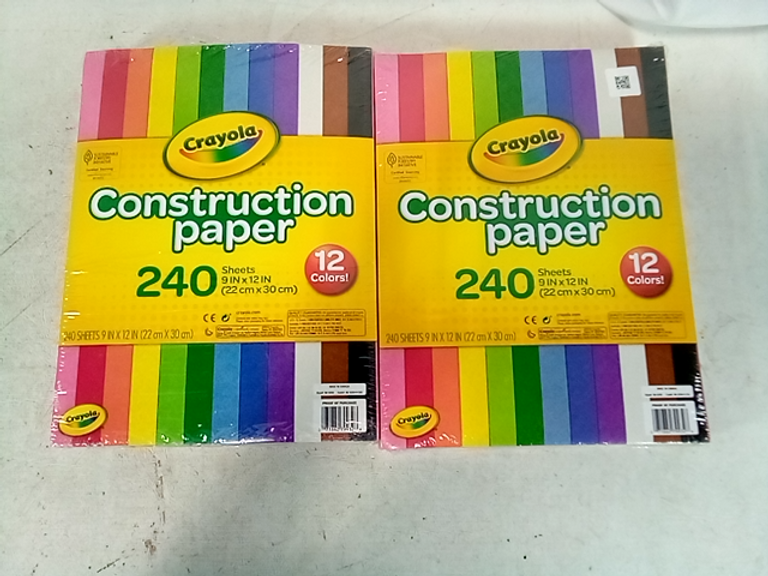 Lot of 2 Crayola Constriction Paper - 240 Sheets 12 colors - Dutch Goat