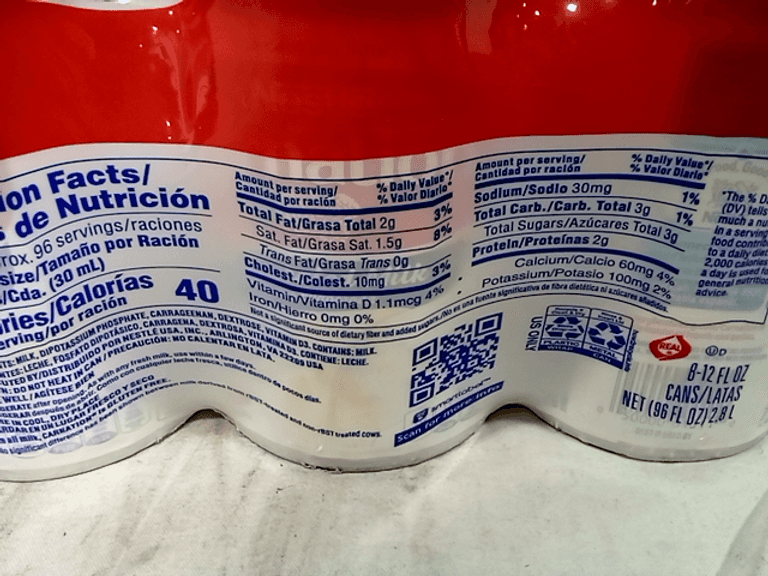 Lot of 2 Nestle Carnation Evaporated Milk - 8 Cans in Each - Dutch Goat