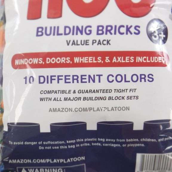 Play Platoon 1100 Building Bricks Value Pack - 10 Different Colors ...