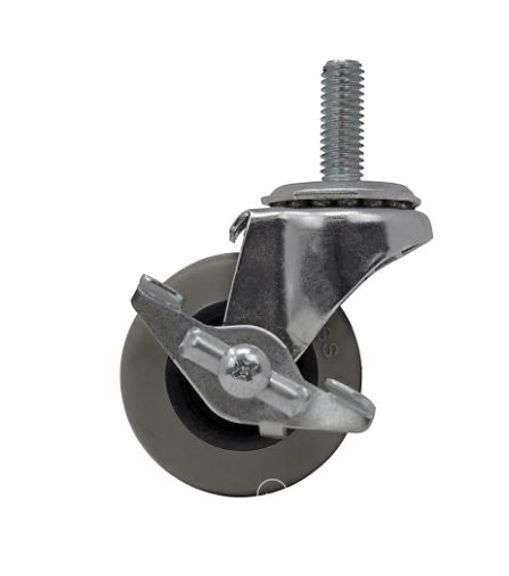 Set Of 4 2-Inch Threaded Stem TPR Caster with Brake, 80-lb Load ...