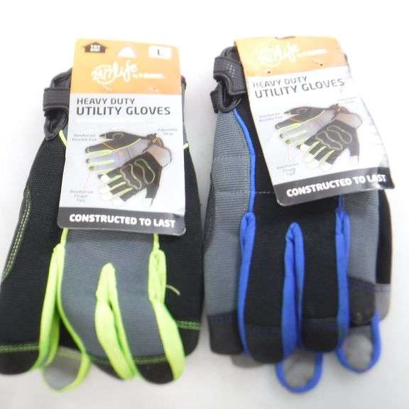 24/7 Life By 7-Eleven Heavy Duty Utility Gloves Large With Reinforced ...