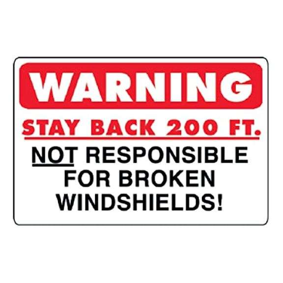 SafeTruck Warning Stay Back 200 ft Adhesive Truck Decal 17" x 12" (Has ...