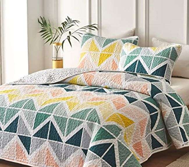Uozzi Bedding 3 Piece Reversible Colorful Quilt Set King Size with ...
