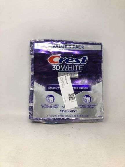 Crest 5 Pack 3D White Toothpaste in Vivid Mint - Dutch Goat
