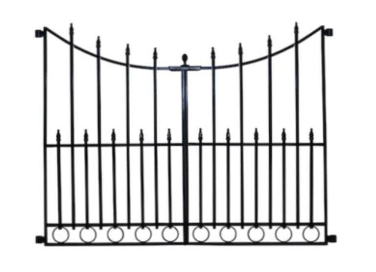 Yardlink 37"x48" No Dig Grand Empire Steel Decorative Metal Fence Gate ...