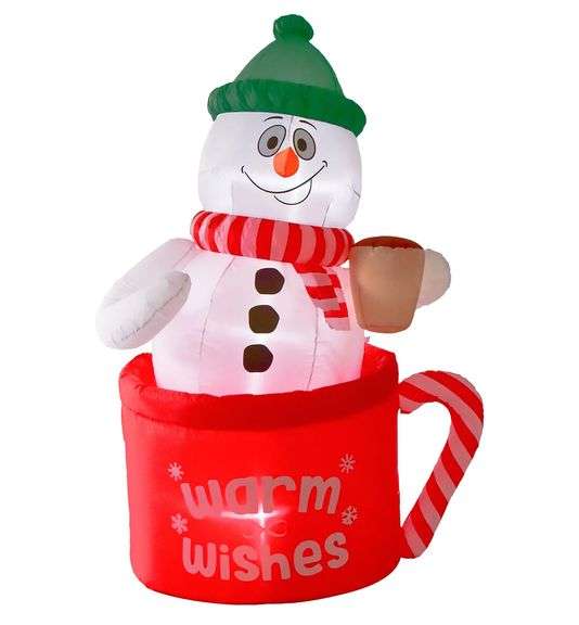 Nifti Nest 6Ft Tall Christmas Inflatables Snowman in Frosty Mug - Dutch ...
