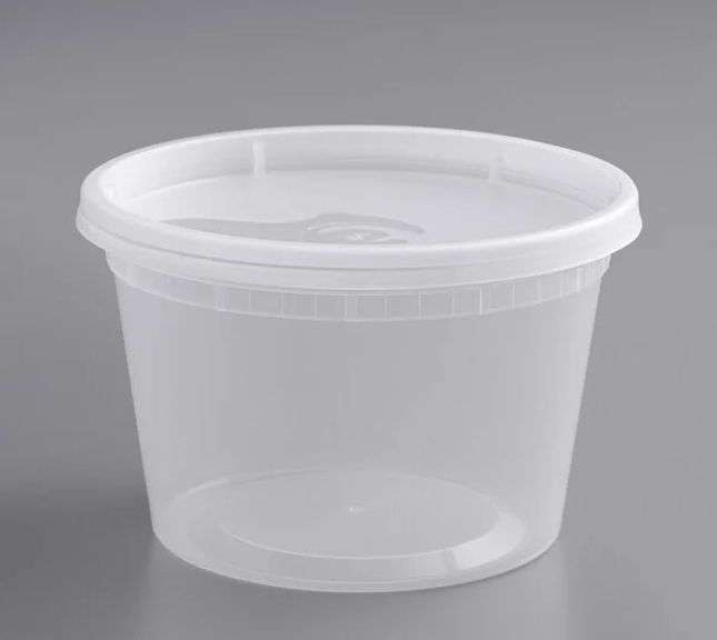 Choice 16oz Plastic Deli Container & Lid, Translucent Microwavable 250 ...