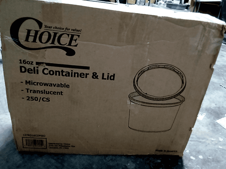 Choice 16oz Plastic Deli Container & Lid, Translucent Microwavable 250 ...