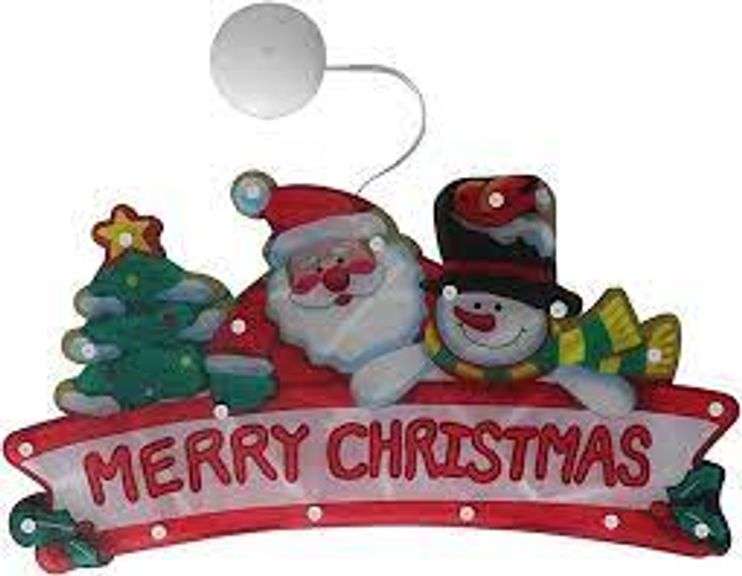 Lighted Holographic Christmas Santa Claus Window Décor - Dutch Goat