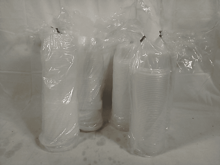 Assortment of 10 - Plastic Cup Sleeves & Lid Sleeves, Clear - Dutch Goat