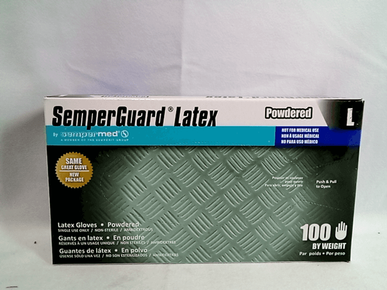 Box of 10 - SemperMed SemperGuard Latex Powdered Gloves, Large 8-8.5 ...