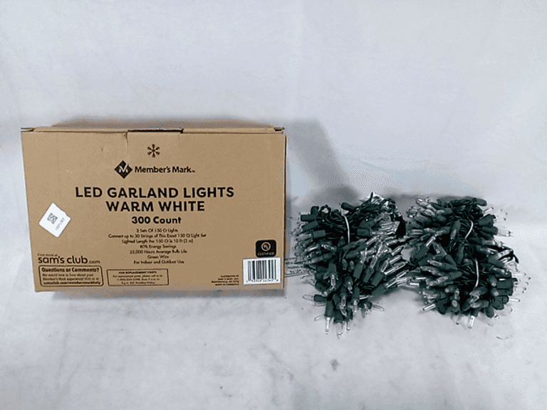 Lot of 3 - Member's Mark LED Garland Lights - Warm White, Each 300 ...
