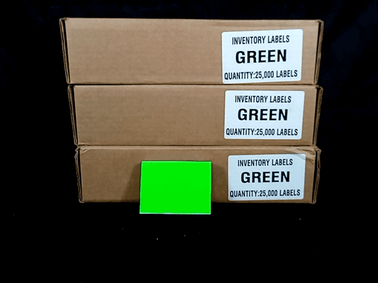 Box of 3 - Inventory Labels in Green, 25,000/Box - Dutch Goat