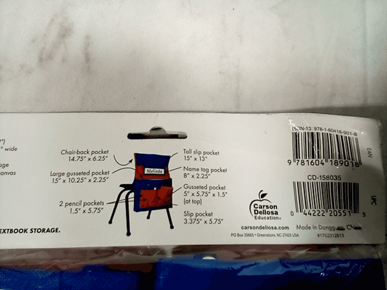 Assortment of Carson Dellosa Chairback Buddy Pocket Charts - Dutch Goat