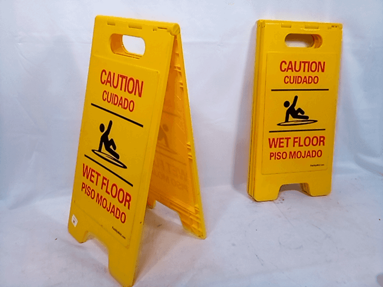 Lot of 3 - Folding Safety Sign Caution Wet Floor - Dutch Goat