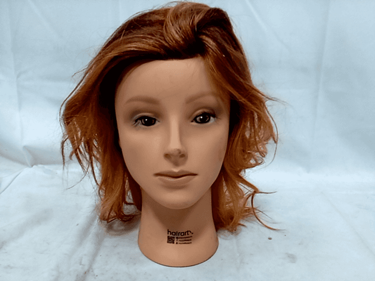 HairArt Emma Light Brown Human Hair Mannequin - Dutch Goat