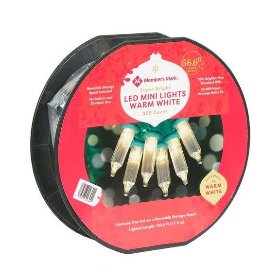 Member's Mark 250 Count Super Bright LED Mini Lights (warm White ...