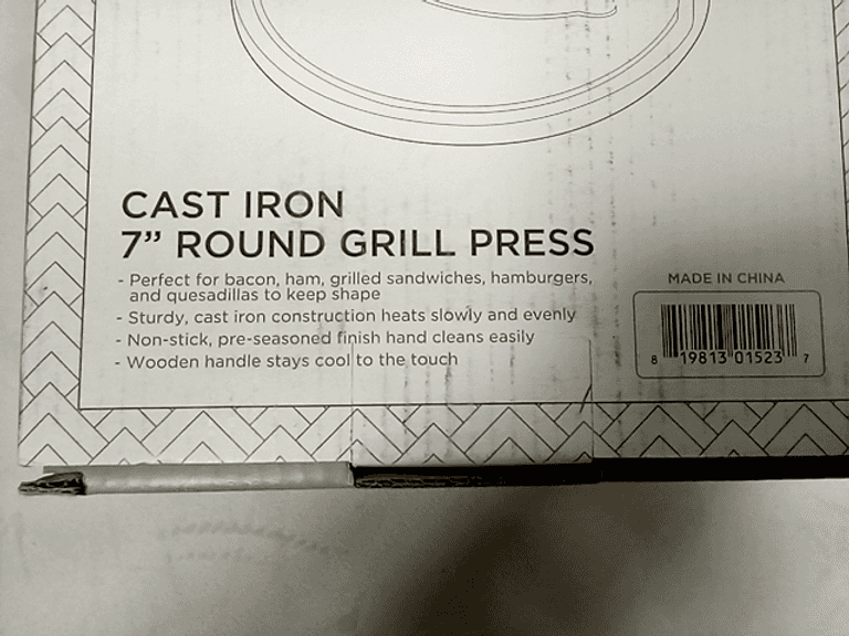 Commercial Chef Pre-Seasoned Cast Iron Press With Easy Grip Wooden ...