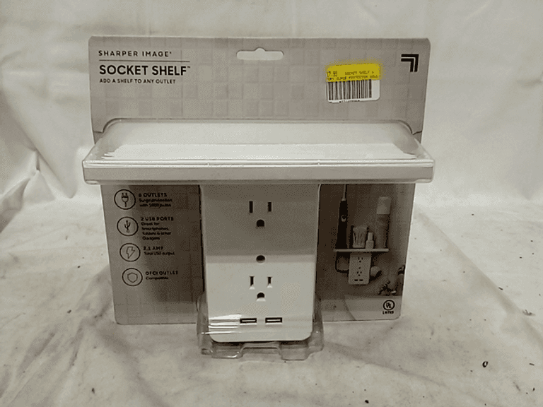 Sharper Image Socket Shelf Cordless Wall 6-Outlet Extender - Dutch Goat