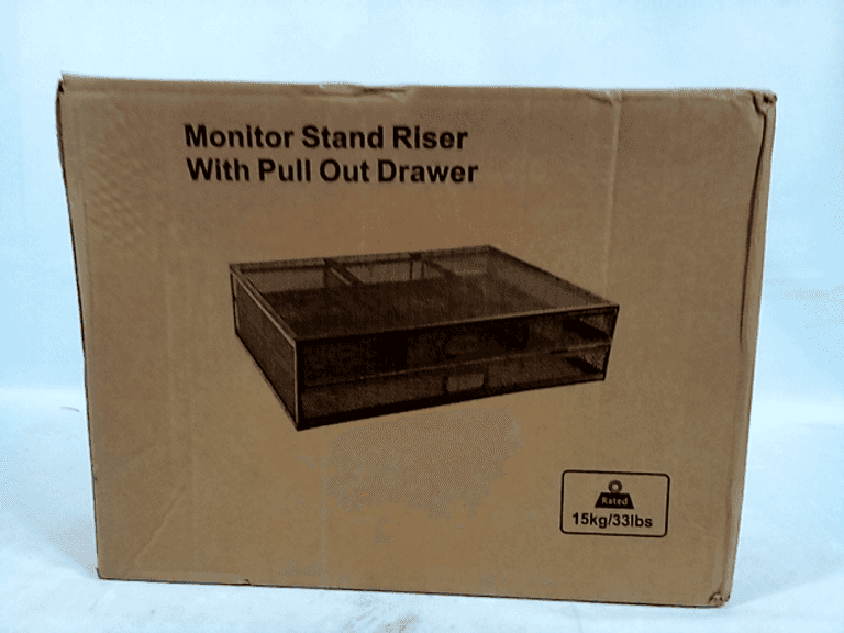 Monitor Stand Riser With Pull Out Drawer, Metal Mesh Desk Organizer ...