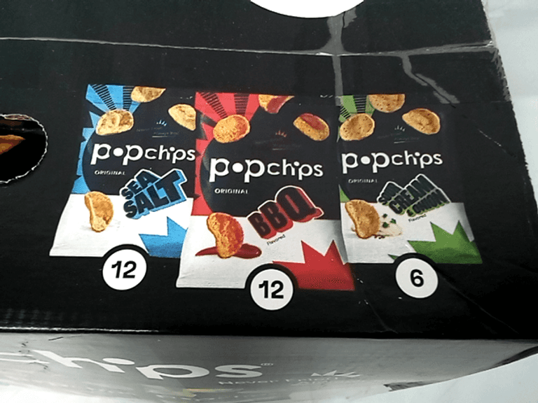Popchips Potato Chips Variety Pack, 0.8 Oz, 30 Count, Multi-Color ...