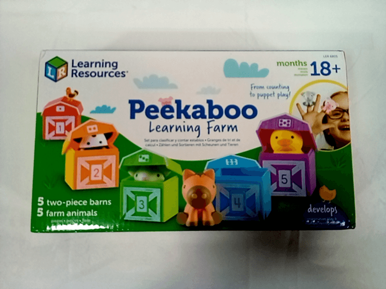 Learning Resources Peekaboo Learning Farm, 5 Two-Piece Barns, 5 Farm Animals - Dutch Goat