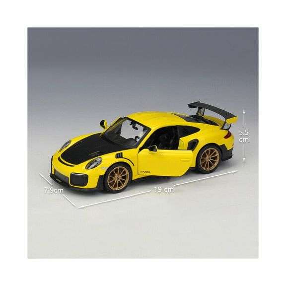 Maisto, Porsche 911 GTR RS 1:24 Die Cast Model Toy Car, Yellow, Black ...