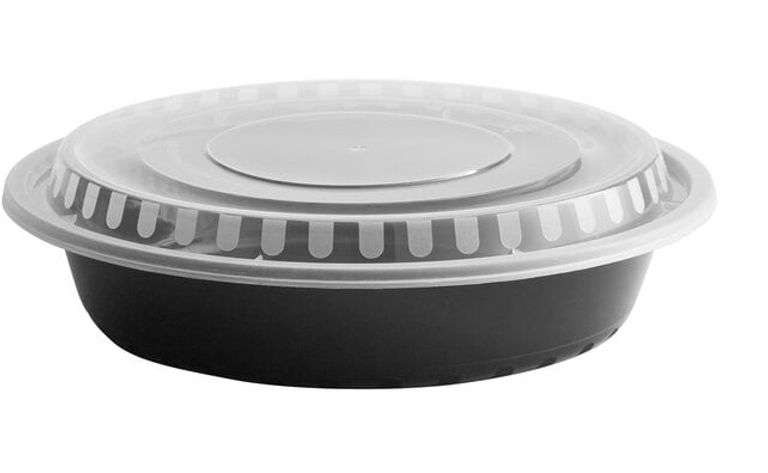Choice 48oz 9" Round Microwavable Container with Lid Combo Pack - Dutch ...