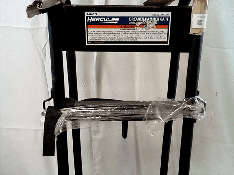 Hercules HA63, Breaker Hammer Cart, 350lb Capacity, Black - Dutch Goat