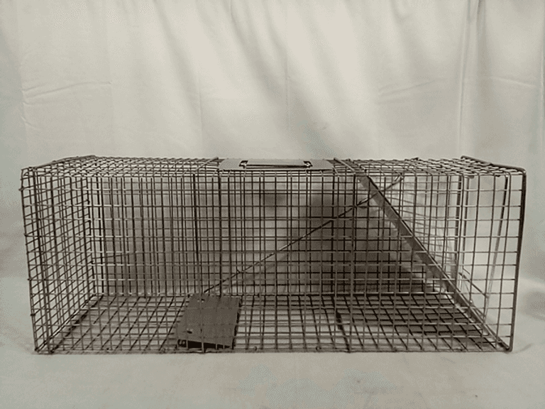 Heavy Duty Live Animal Folding Trap Cage, 1'x2', Silver - Dutch Goat