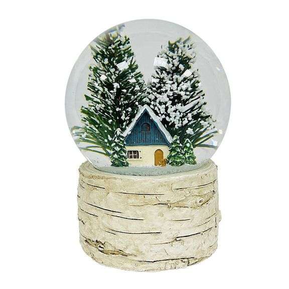 St. Nicholas Square, Tree Winter Cabin Musical Snowglobe Decor, Multi ...