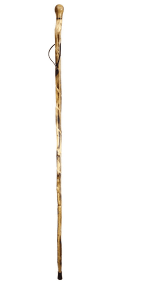 Natural Wood Walking Stick with Hand-Carved Spiral Design and Knob ...