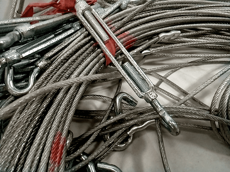 Steel Cable With Looped Ends With Turnbuckle Screw Hooks, 16 Pieces ...