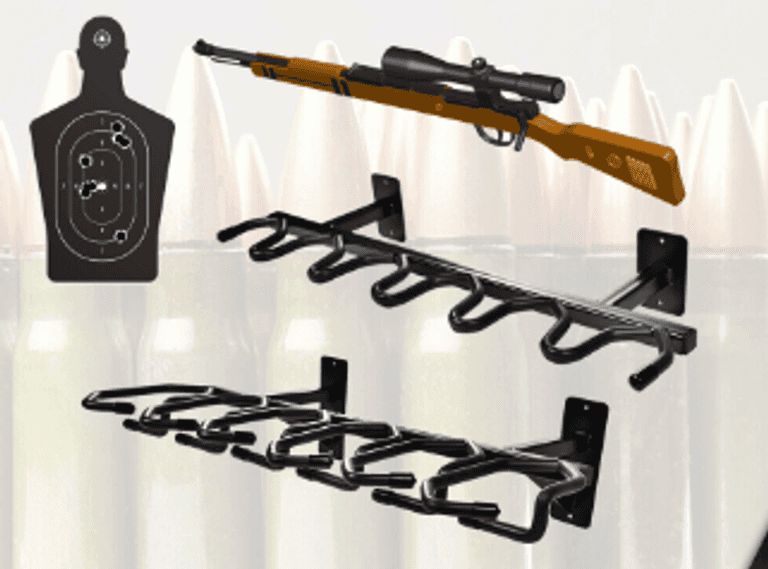 Walnut Wooden Gun Rack Hangers Rifle Double Barrel Shotgun Scroll Wall ...