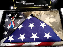 U.S. Army Retired Soldier For Life Flag & Medal - Dutch Goat