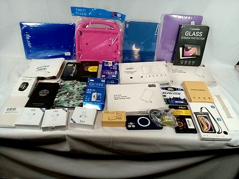 Assortment of 28 - Mix Of Mobile Accessories Including Cases, Buds etc ...