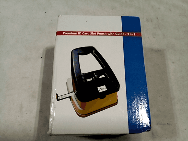 Bodno 3-In-1 ID Badge Slot Punch With Guide For ID Cards, Black, Yellow ...