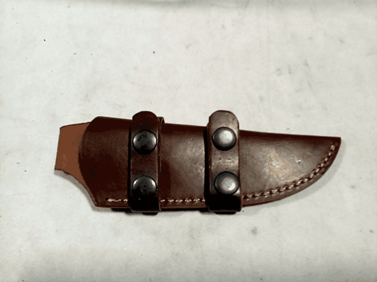 Louis Martin Custom Knive with Brown Leather Sheath - Dutch Goat