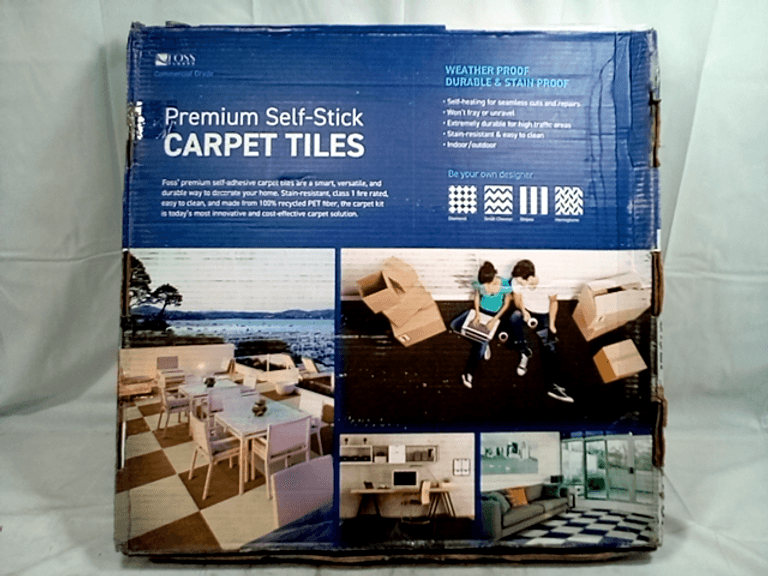 Foss, Peel And Stick Commercial Carpet Tiles, 15 Tiles Pack, Size 24 ...