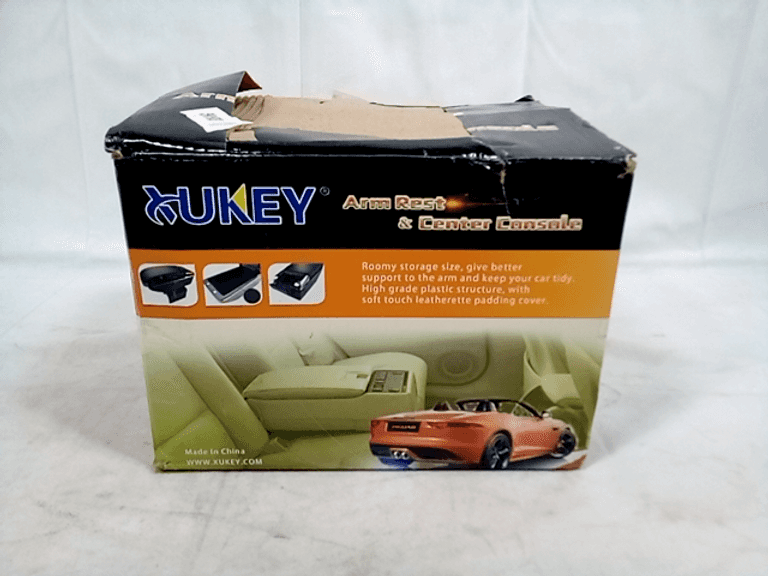 Xukey Universal Dual Layer Car Arm Rest Storage Leather Box, Black ...