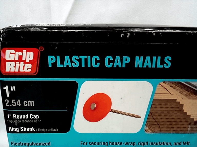 Lot of 3 - Grip Rite, 1" Round Plastic Grip-Cap Nail, 280 Pieces, Multi ...