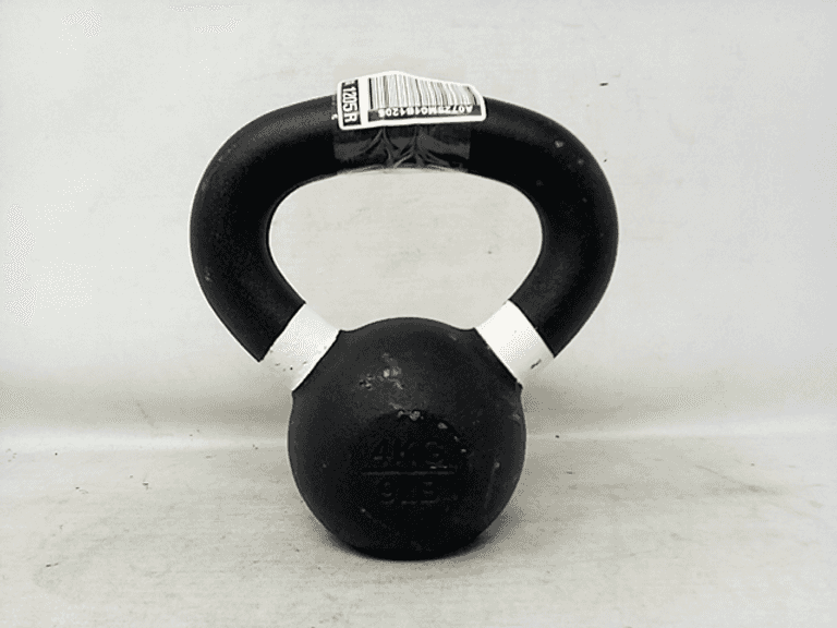 Heavy Duty Cast Iron Powder Coated Kettlebell, Single, 4kg, 9lb, Black ...