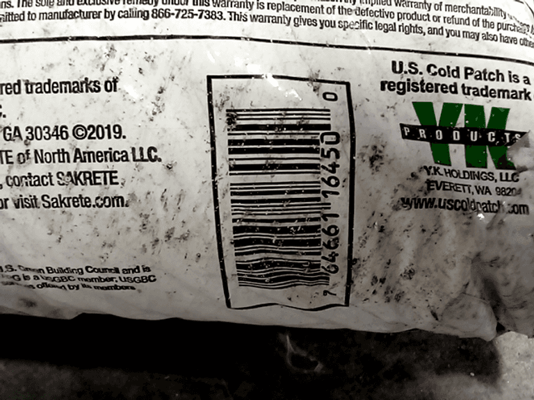 Sakrete U.S. Cold Patch Permanent Pothole Repair 50lb Bag - Dutch Goat