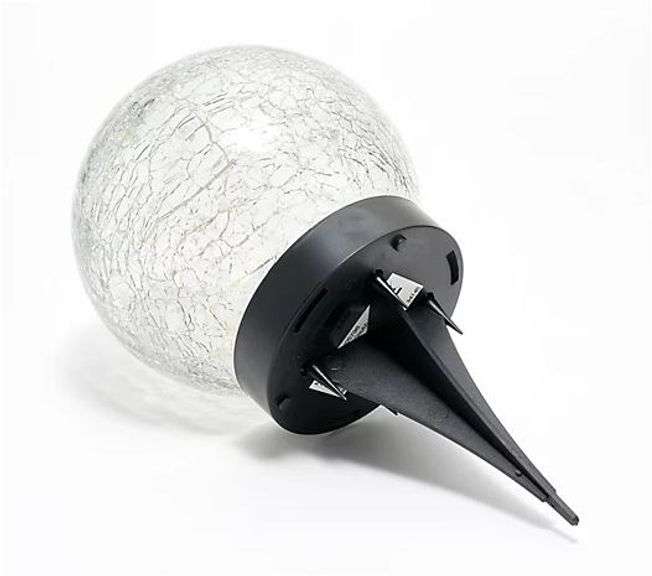 SafeHavenz Solar Light Crackle Glass Globes w/ Stake - Dutch Goat