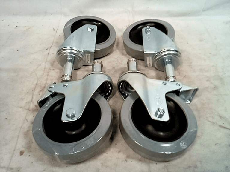 Heavy Duty Swivel Caster Wheels, Size 5x11/4, 4 Pieces, Gray - Dutch Goat