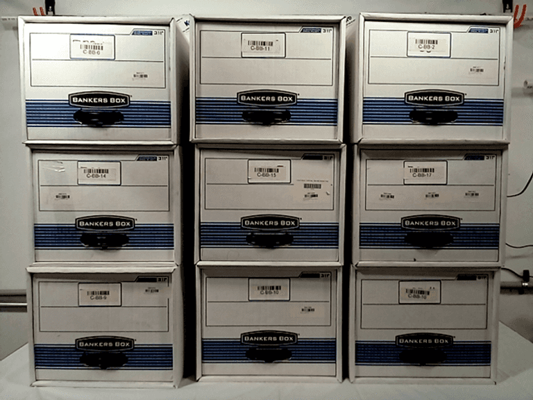 Lot of 9 - Banker Box Stor/Drawer Steel Plus 311 - Record Storage Boxes ...